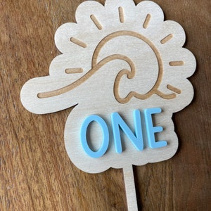 Wave Cake Topper, Beach Themed Cake Topper, Surf Themed First Birthday ...