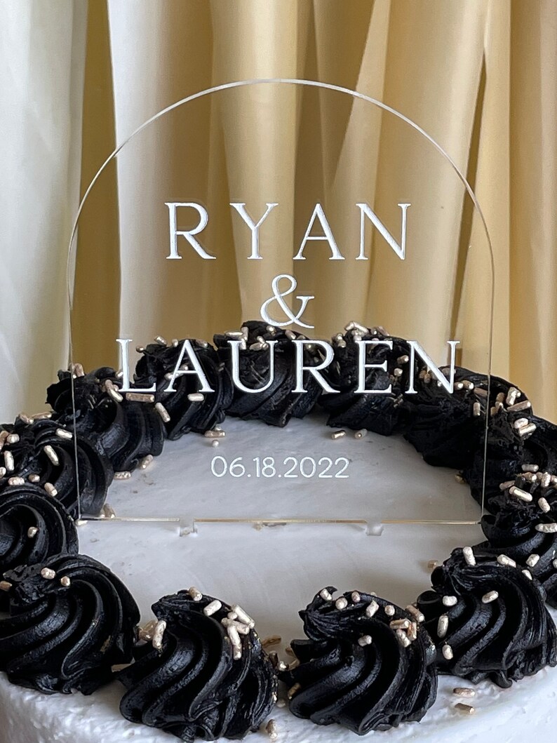 Personalized Acrylic Wedding Cake Topper Clear Wedding Cake - Etsy