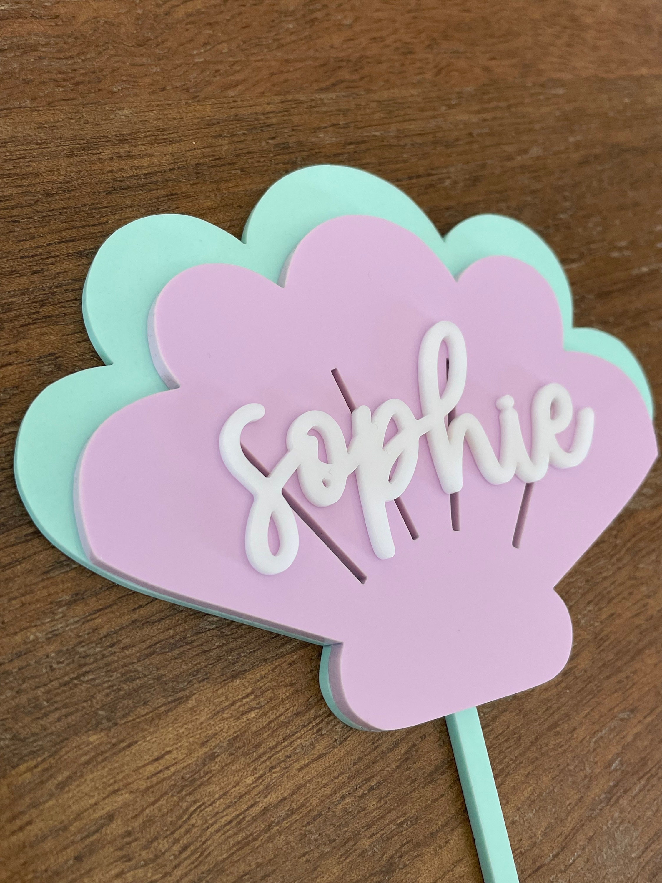 Custom Clam Shell Acrylic Cake Topper Clam Shell Cake Topper - Etsy ...