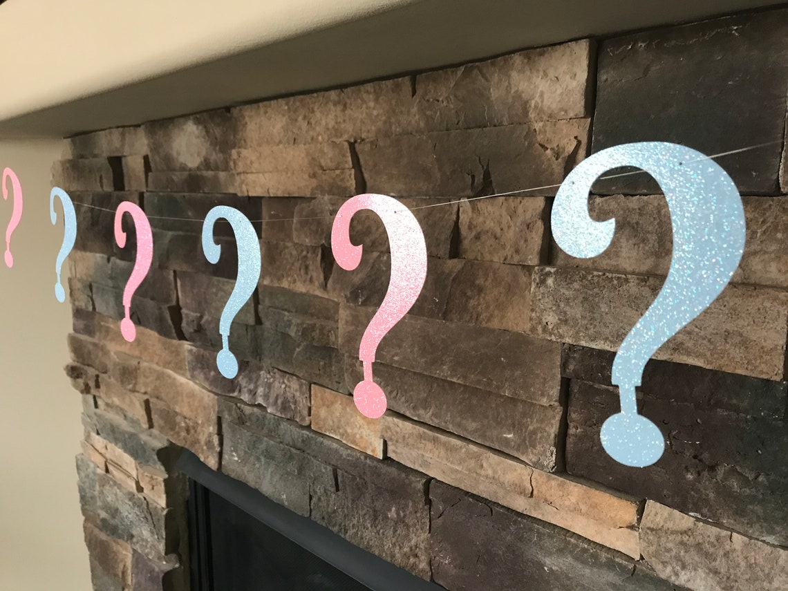 Gender reveal question mark banner / gender reveal banner / | Etsy