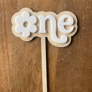 One Flower Cake Topper, Daisy Cake Topper, Boho Flower Cake Topper ...