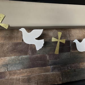 Cross and Dove Garland, Baptism Banner, First Communion Banner ...