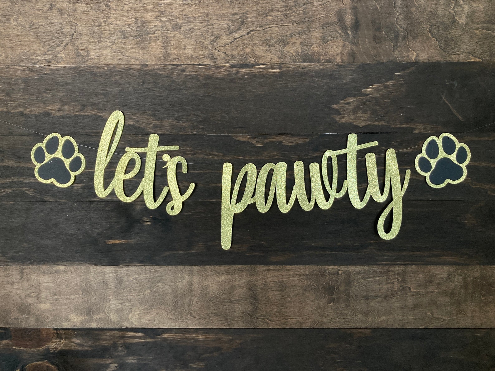 Lets Pawty Banner Dog Birthday Banner Dog Birthday Party - Etsy
