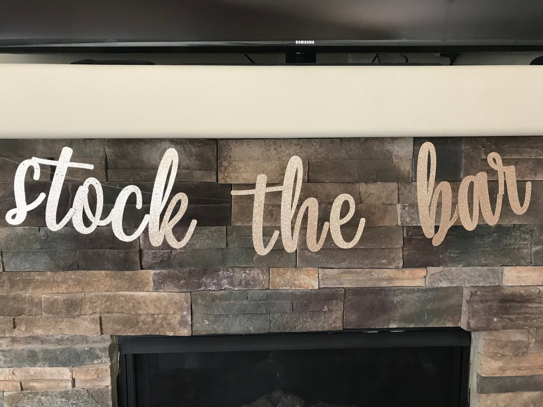 Stock the Bar Banner, Stock the Bar Sign, Couple’s Shower Decorations ...