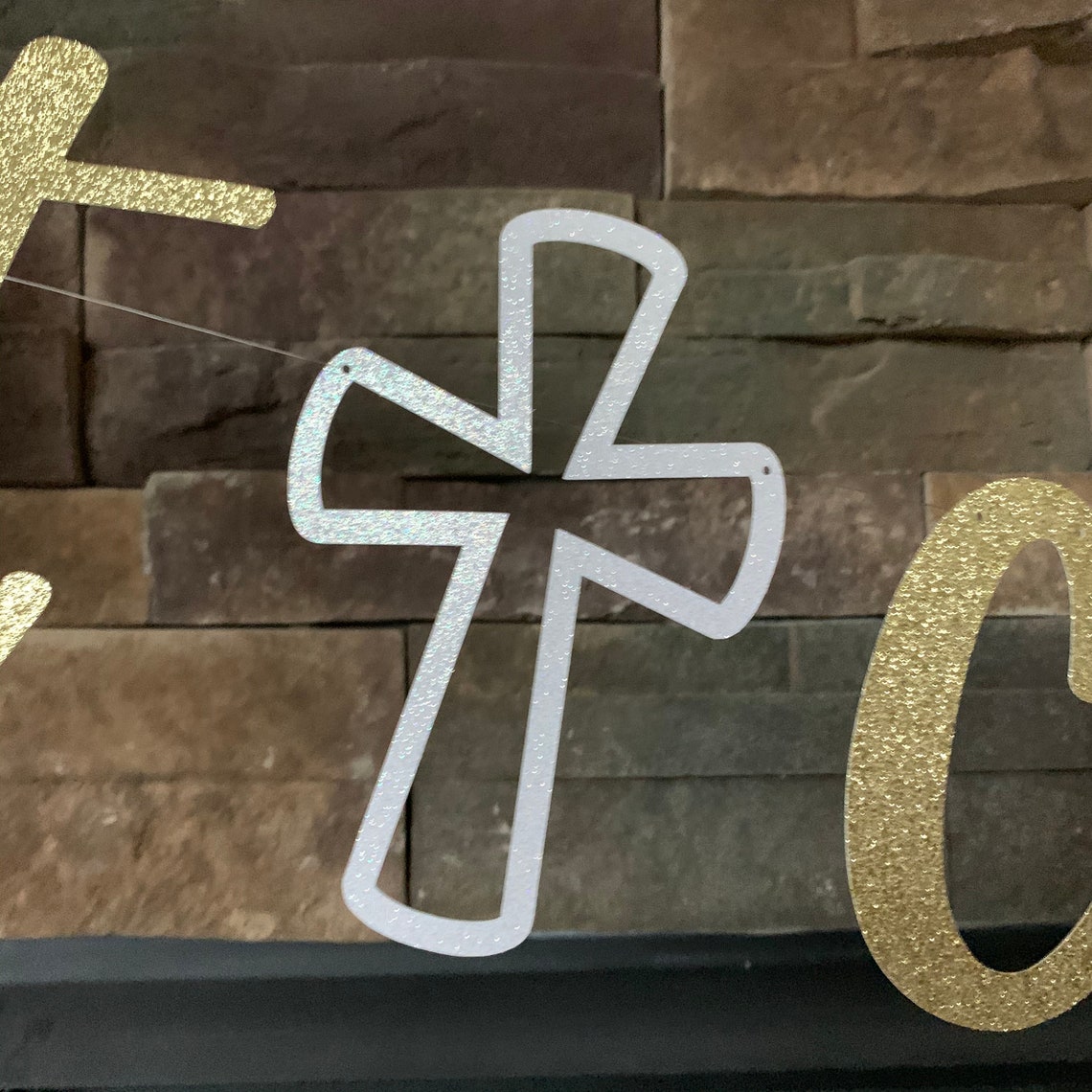 Custom Glitter First Communion Banner: Script Font, Party Decoration - Etsy