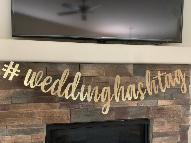 Wedding Hashtag Banner Custom Hashtag Banner Custom Wedding | Etsy