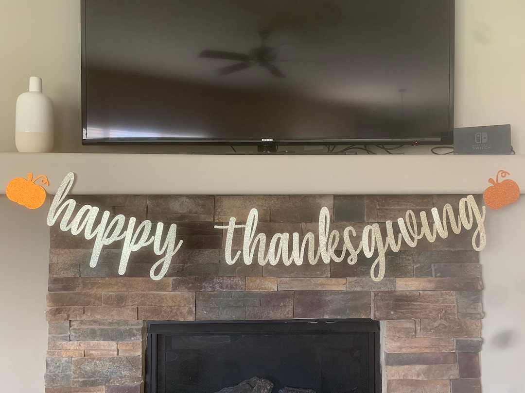 Happy Thanksgiving Banner, Thanksgiving Decorations, Thanksgiving ...