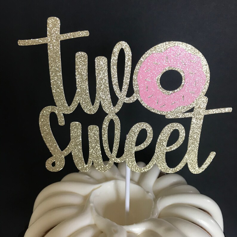 Two sweet cake topper / two sweet / donut topper / donut | Etsy