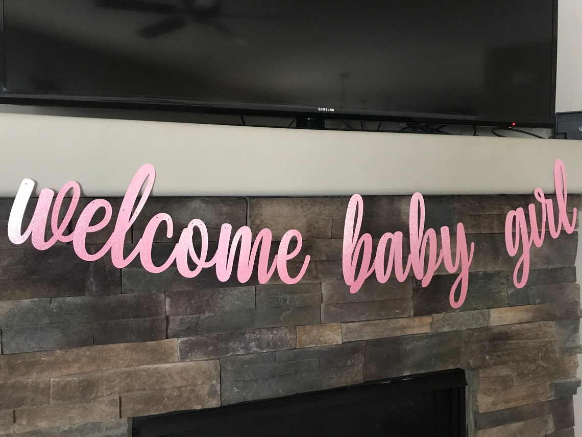 Welcome Baby Girl Banner Baby Girl Banner Girl Baby Shower | Etsy