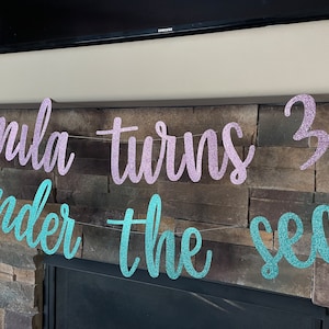 Turns 3 Under the Sea, 3rd Birthday Banner, Mermaid Birthday Banner ...