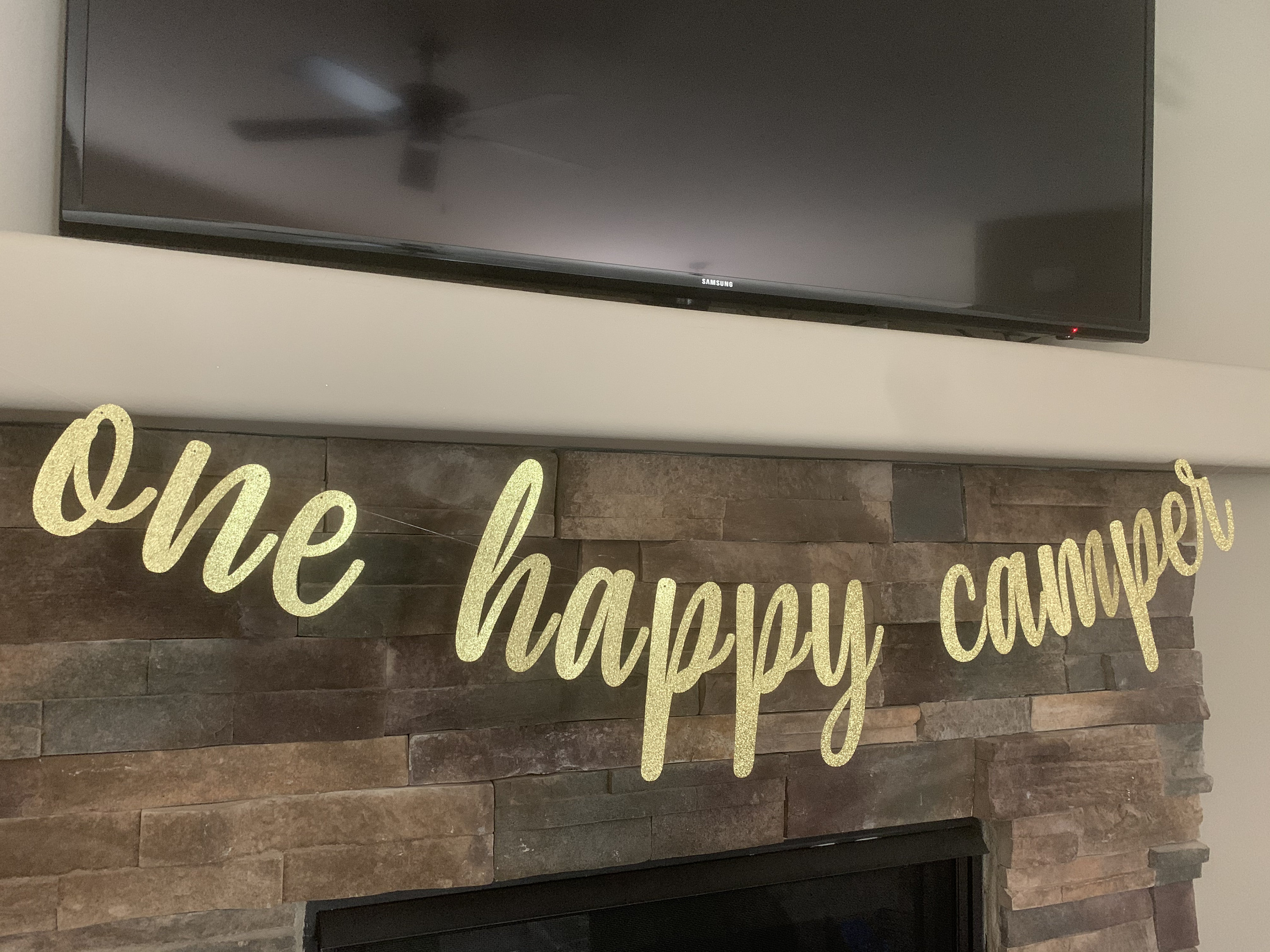 One Happy Camper Banner Camping Theme Glamp Party Happy | Etsy