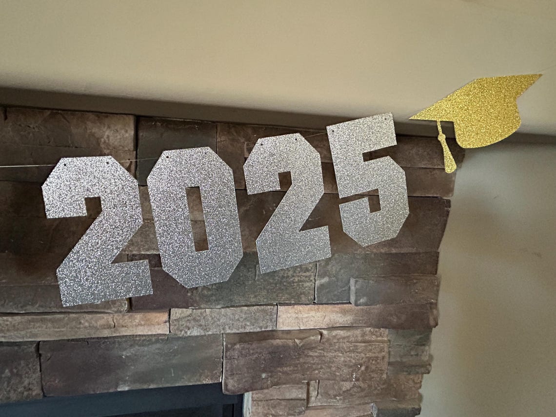 Class of 2025 Glitter Banner: Graduation Party Decor - Etsy