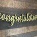 Gold Glitter Congratulations Banner: Cursive Script Party Decor - Etsy