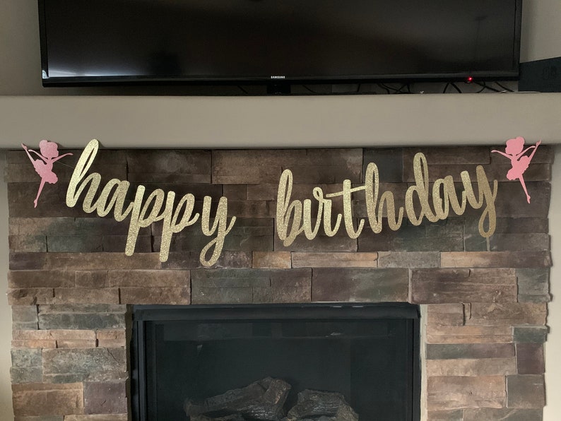 Ballerina Happy Birthday Banner Ballerina Banner Dance - Etsy