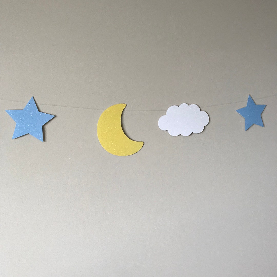 Moon, Cloud and Star Banner / Twinkle Twinkle Banner / Moon and Stars ...