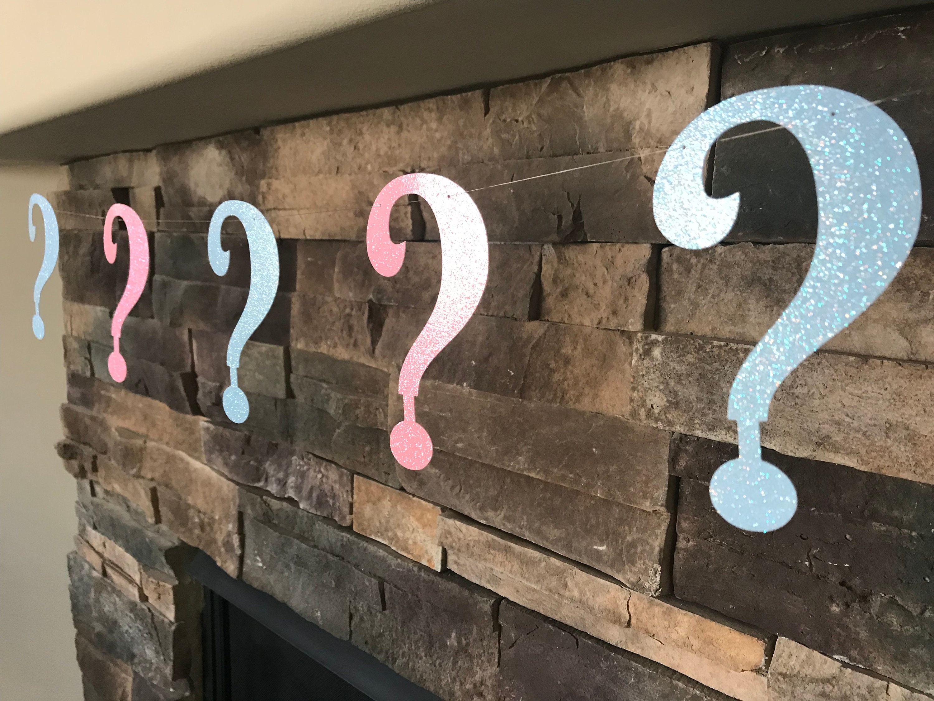 Gender reveal question mark banner / gender reveal banner / | Etsy