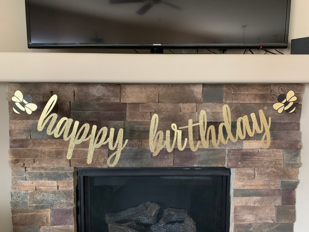 Bee Birthday Banner, Bee Happy Birthday Banner, Bee Decorations, Bee ...