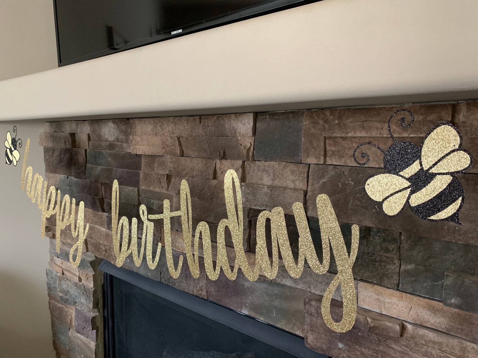 Bee Birthday Banner Bee Happy Birthday Banner Bee - Etsy