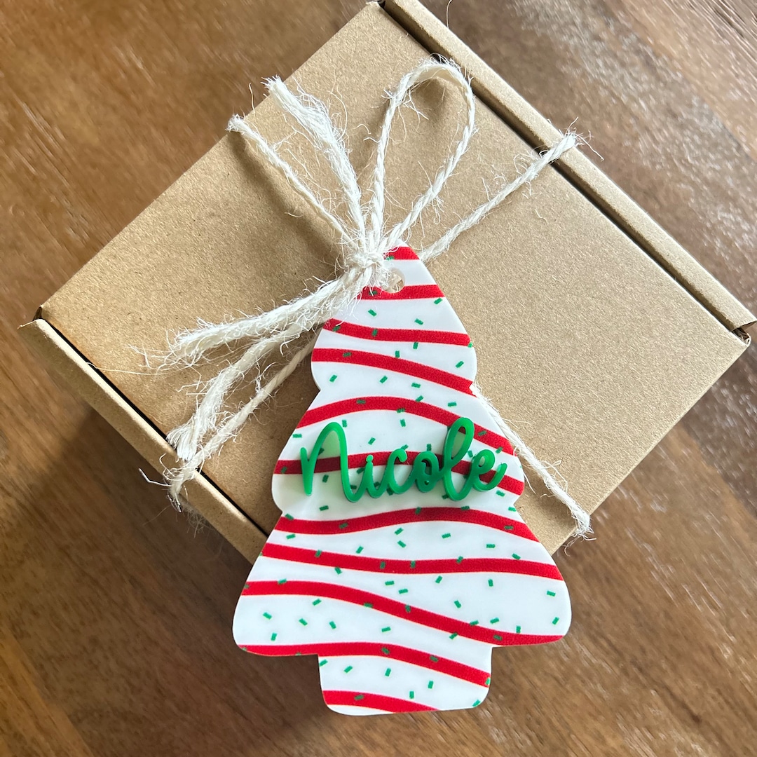 Christmas Tree Gift Tag, Acrylic Christmas Tags, Custom Name Gift Tags ...