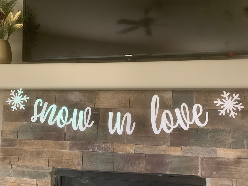 Snow in Love Banner Snow in Love Banner With Snowflakes | Etsy