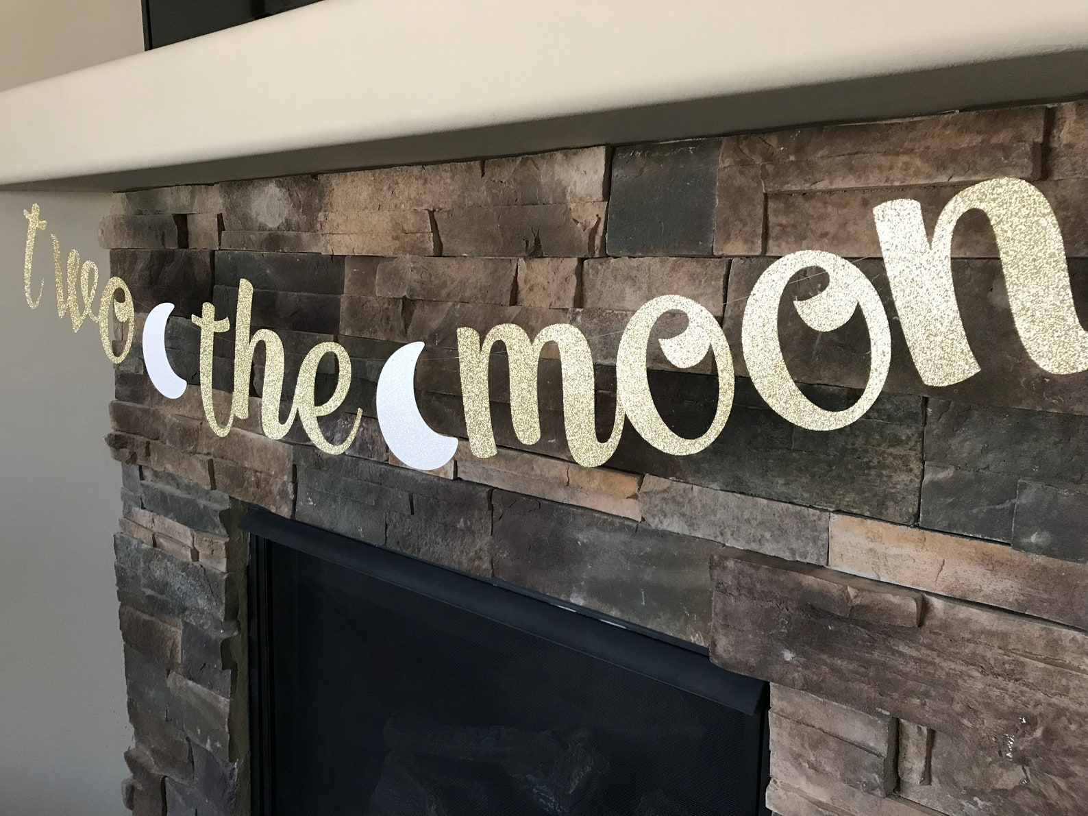 Two the Moon Banner / Two the Moon / 2nd Birthday / Two Banner - Etsy
