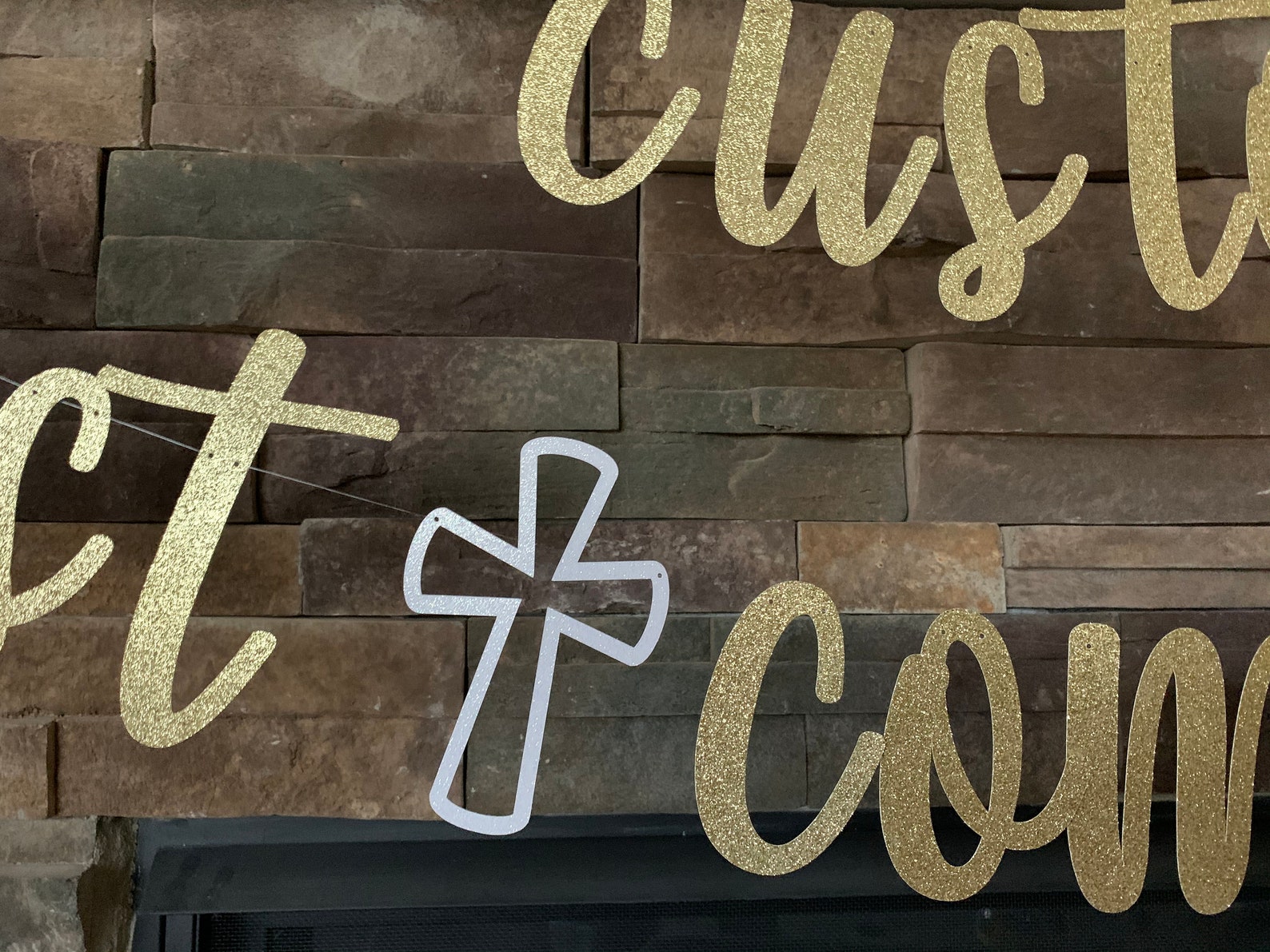 Custom Glitter First Communion Banner: Script Font, Party Decoration - Etsy