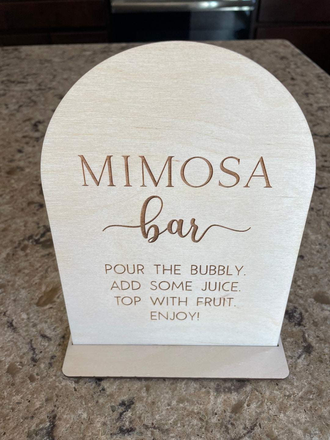Mimosa Bar Sign, Mimosa Sign, Mimosa Bar Table Sign, Engraved Natural ...