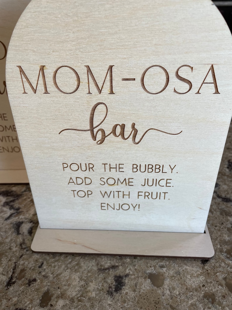 Momosa Bar Sign Momosa Sign Mimosa Bar Table Sign Engraved - Etsy