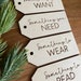 Want Need Wear Read Gift Tags, Engraved Gift Tags, Wooden Gift Tags ...
