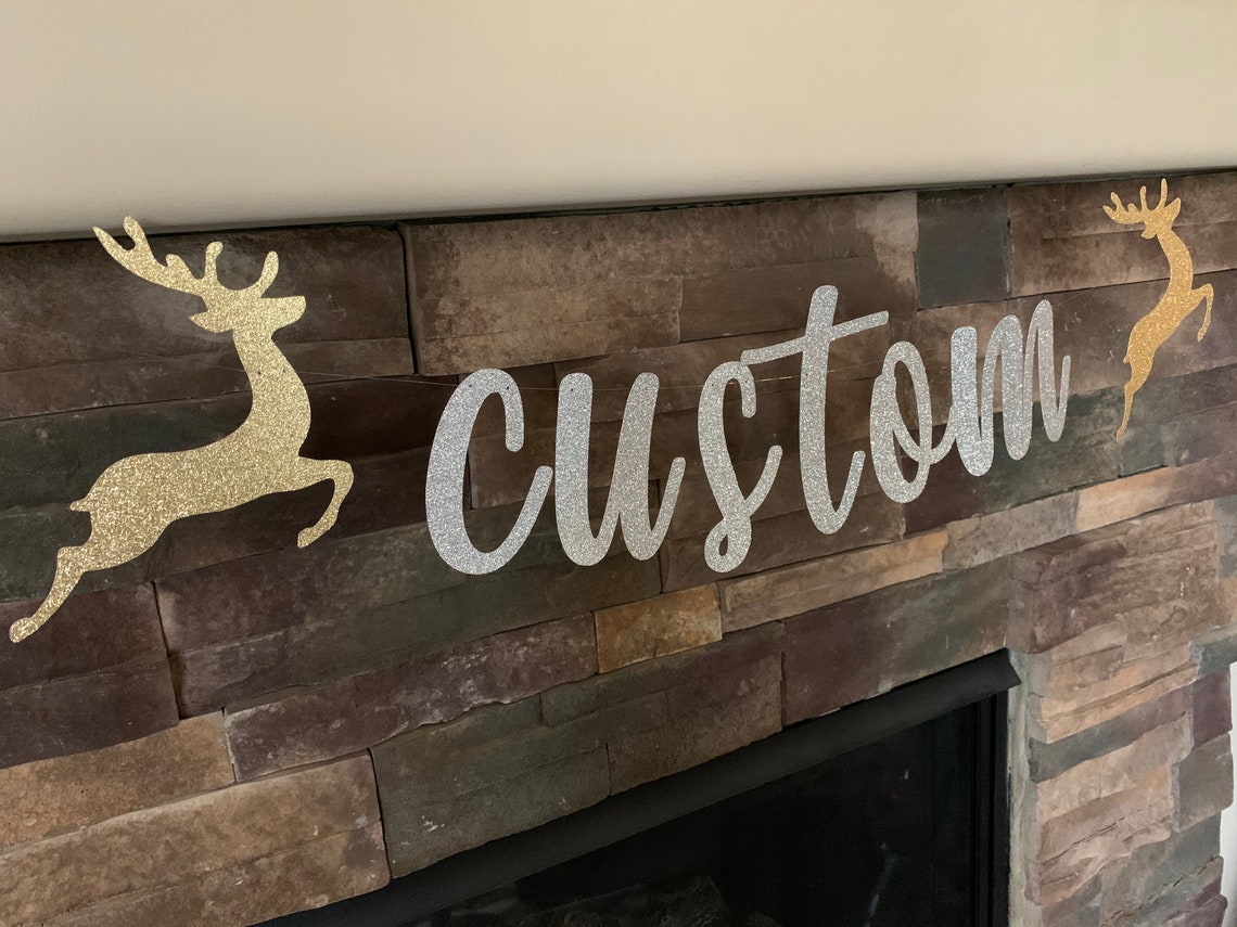Custom Christmas Banner Christmas Banner Custom Reindeer - Etsy
