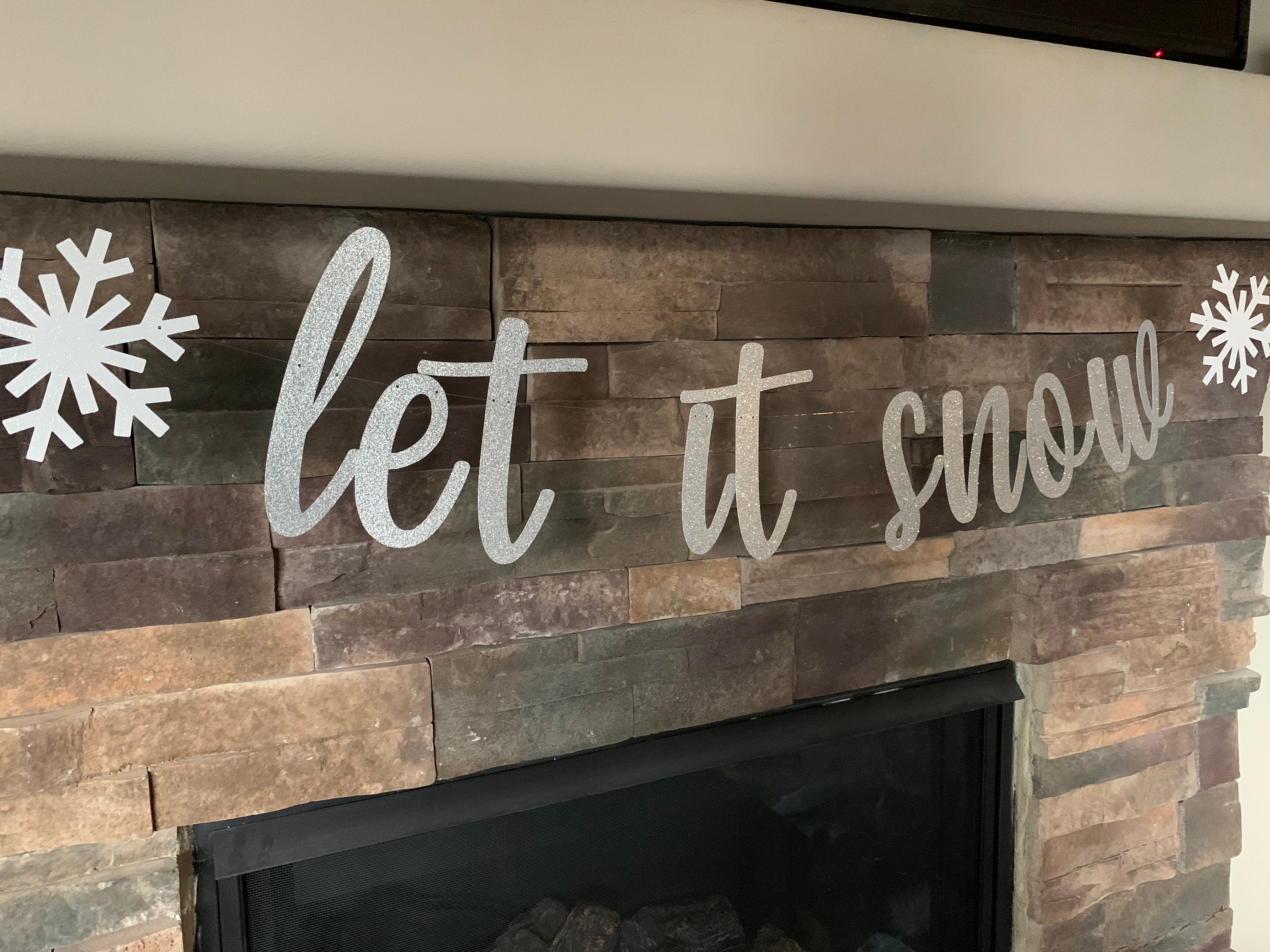 Let it snow banner happy holidays banner merry christmas | Etsy