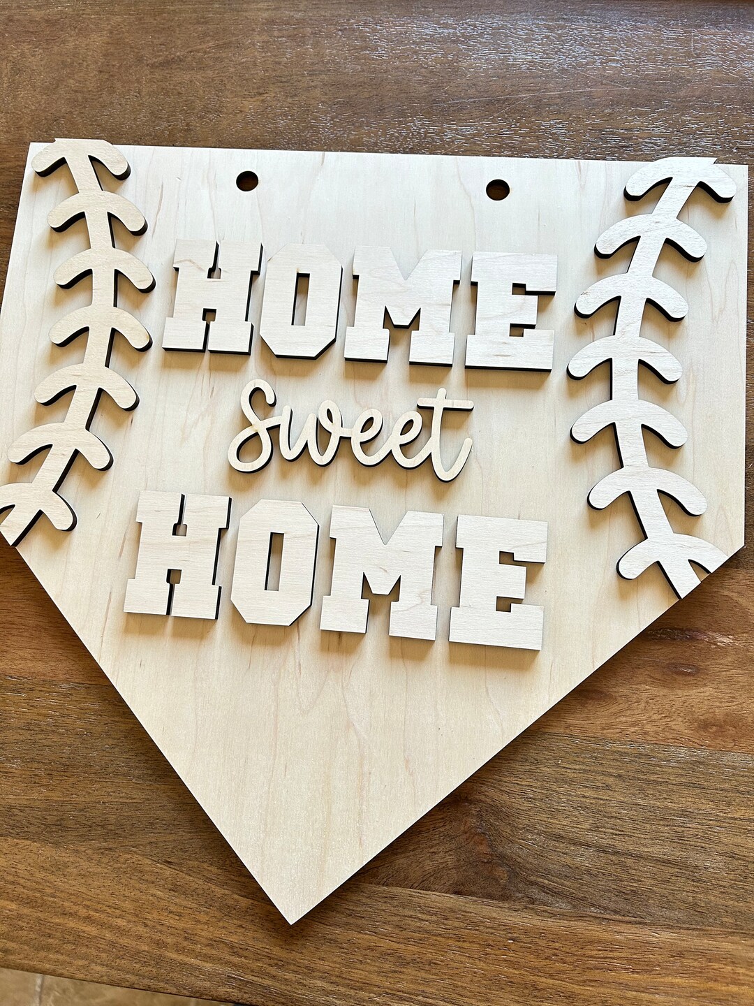 Baseball Unfinished Door Sign, DIY Wood Sign, Unfinished Home Plate ...