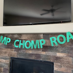 Stomp Chomp Roar Banner, Dinosaur Decorations, Dinosaur Birthday ...