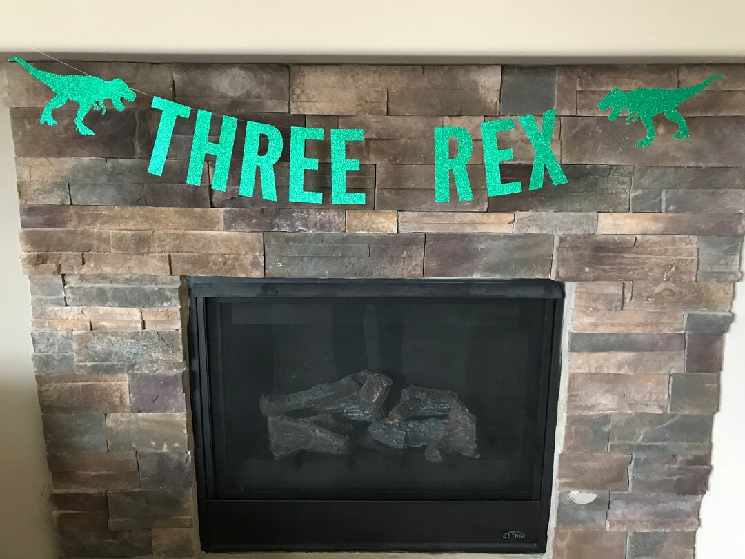 Three Rex Banner / Three Rex / Three Rex Birthday / Dinosaur Birthday ...