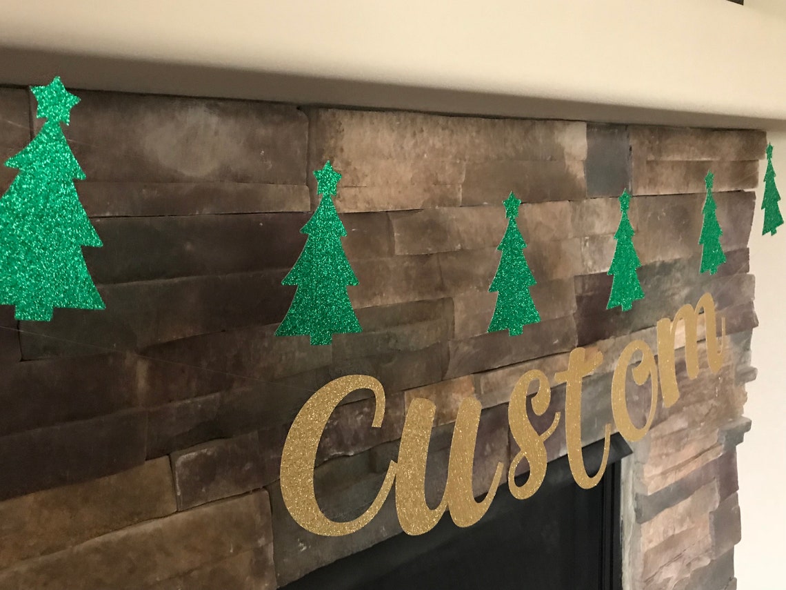 Custom Christmas Banner / Custom Glitter Banner / Custom Happy - Etsy