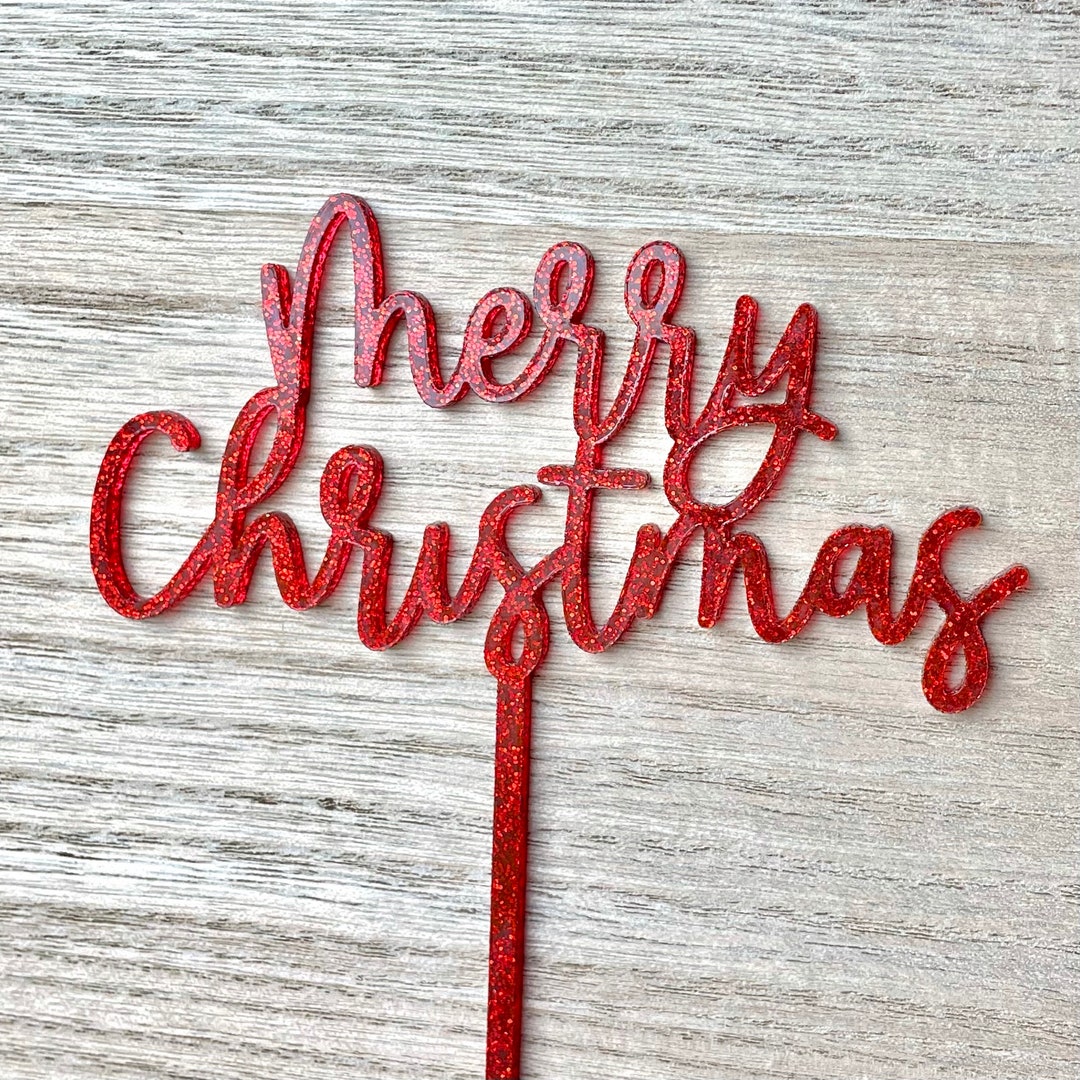 Merry Christmas Cake Topper, Christmas Cake Topper, Christmas Cake ...