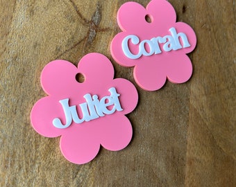 Personalized Daisy Acrylic Name Tag: Kids Backpack Keychain - Etsy