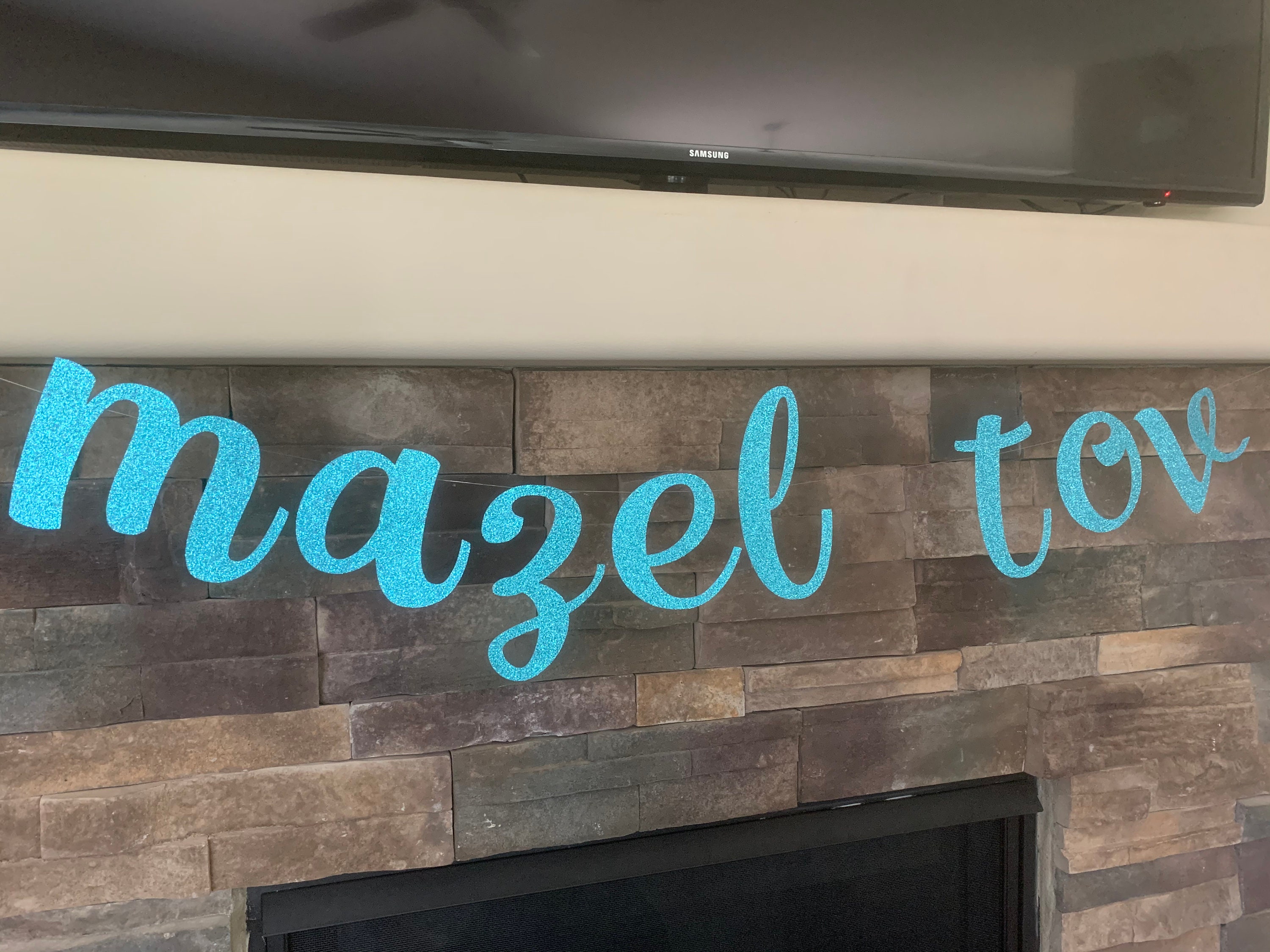 Mazel Tov Banner Glitter Mazel Tov Sign Bar Mitzvah - Etsy