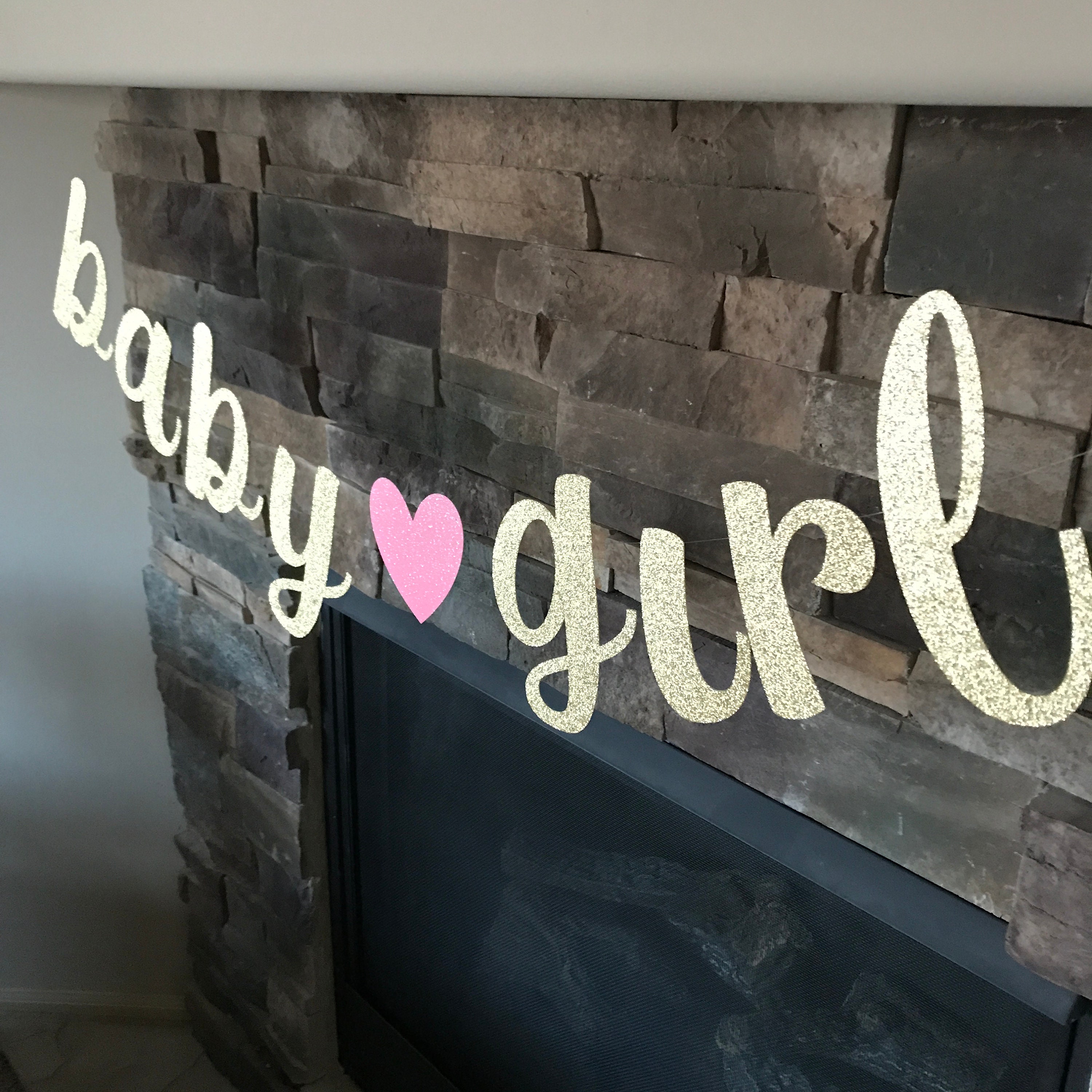 Baby Girl Banner / Baby Girl Glitter Banner / It's a Girl | Etsy