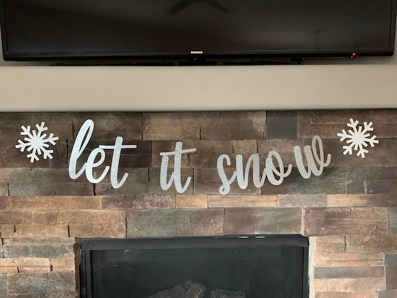 Let it snow banner happy holidays banner merry christmas | Etsy