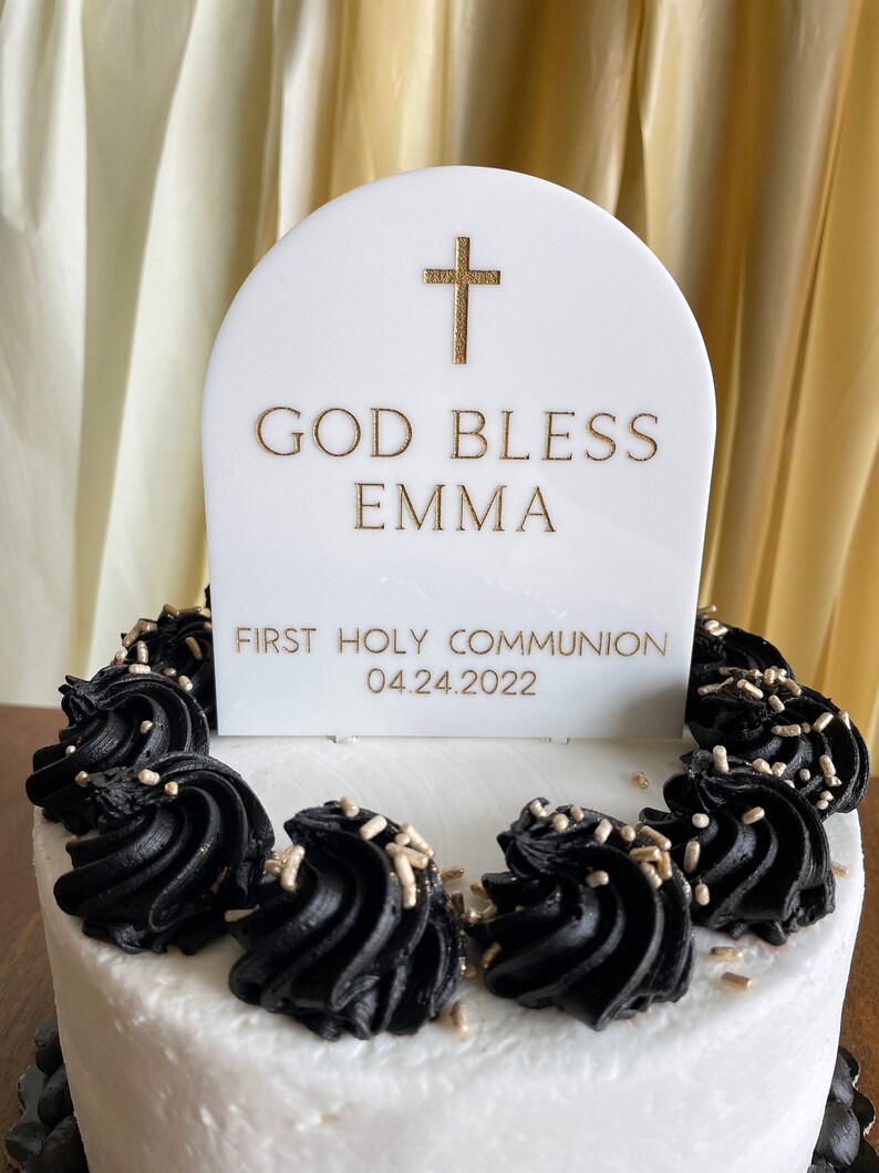 Personalized Acrylic Cake Topper First Communion Cake Topper - Etsy