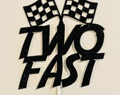 Two Fast Cake Topper, Two Fast Decorations, 2nd Birthday, Racing ...