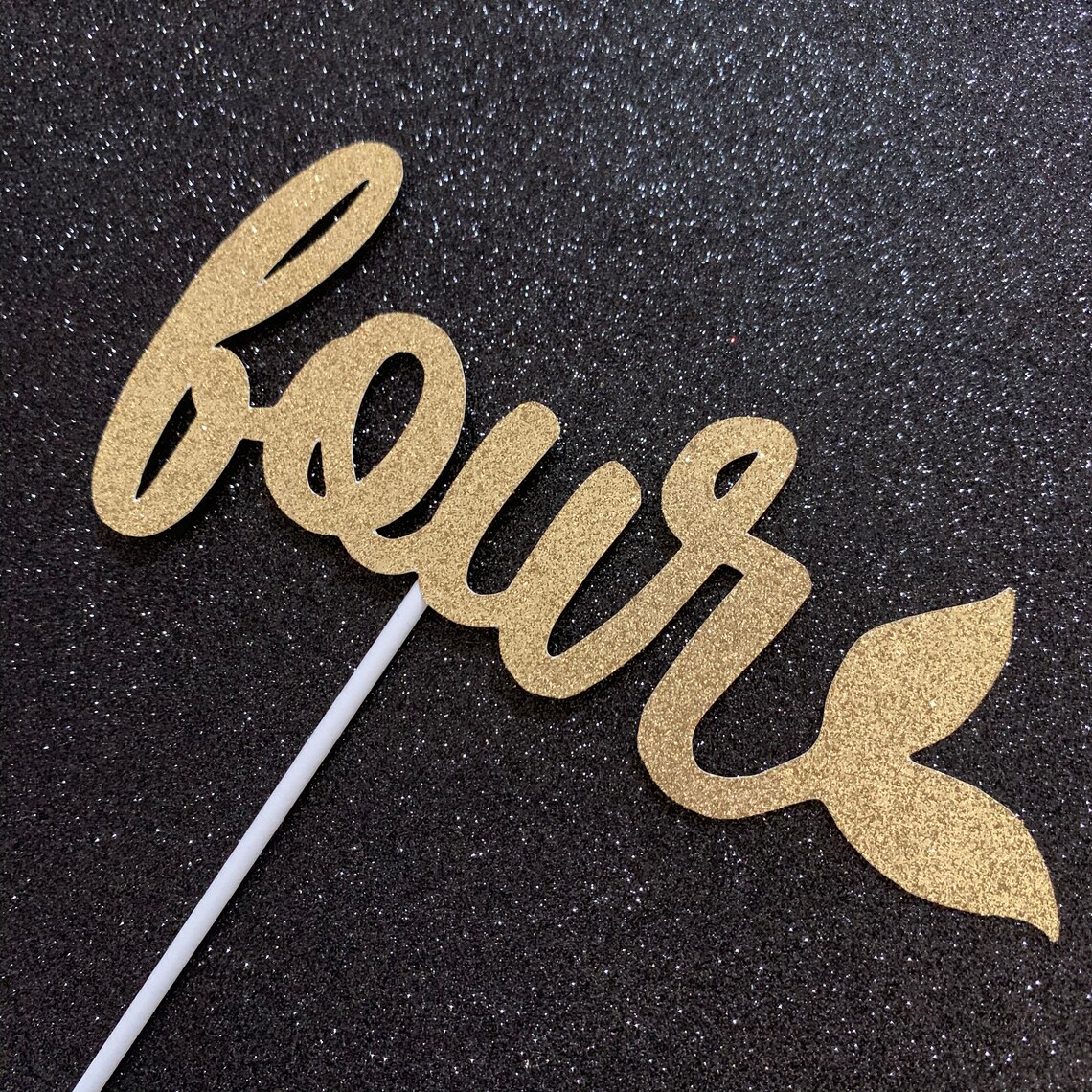 Mermaid Four Cake Topper Mermaid Cake Topper Under the Sea | Etsy