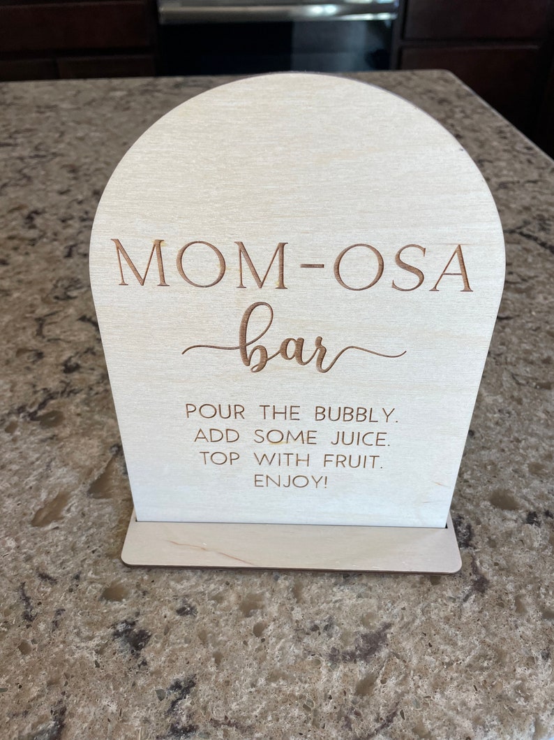 Momosa Bar Sign Momosa Sign Mimosa Bar Table Sign Engraved - Etsy