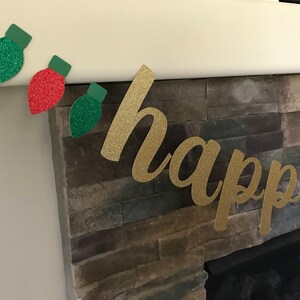Happy Holidays Banner, Christmas Lights Banner, Glitter Banner, Merry ...