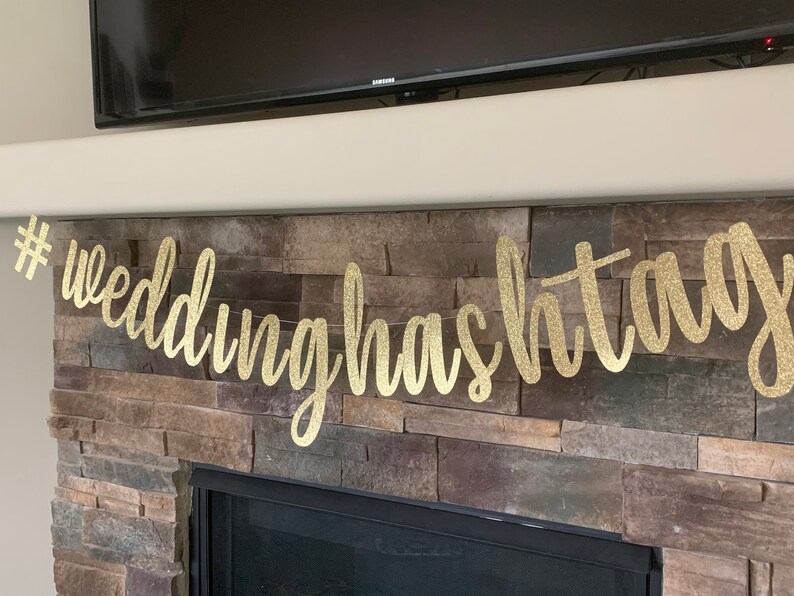 Wedding Hashtag Banner Custom Hashtag Banner Custom Wedding | Etsy