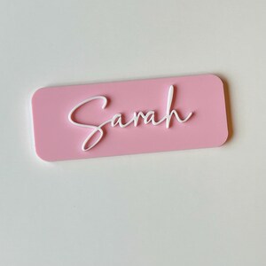 Custom Business Name Badge, Custom Acrylic Name Tag, Magnetic Name ...