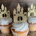 Castle Cupcake Toppers Glitter Castle Food Picks Princess - Etsy