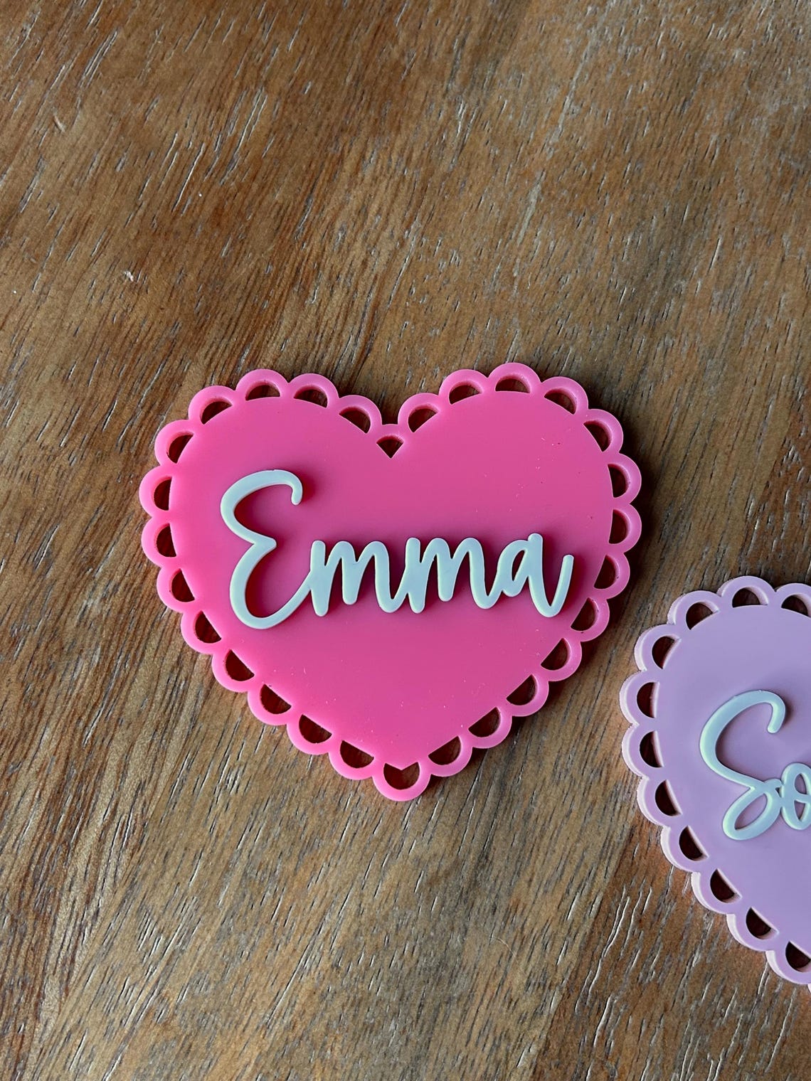 Scallop Heart Bag Tag, Kids 3D Keychain, Valentine Heart Gift Tag ...