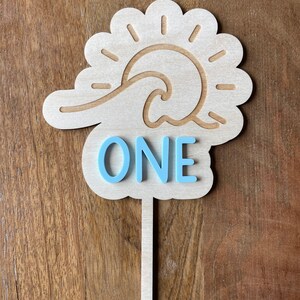 Wave Cake Topper, Beach Themed Cake Topper, Surf Themed First Birthday ...